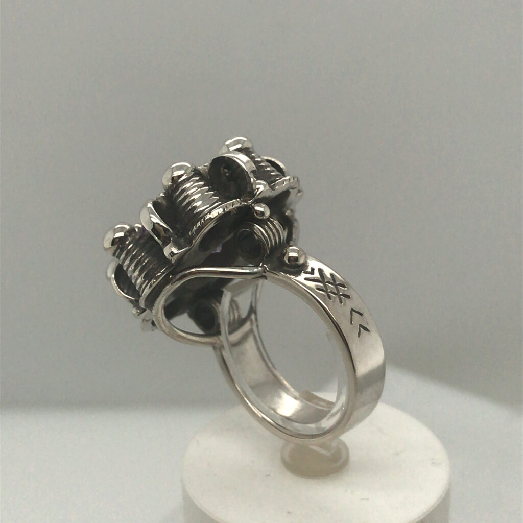 Sterling Castle ring full size version - Krikis Jewelers