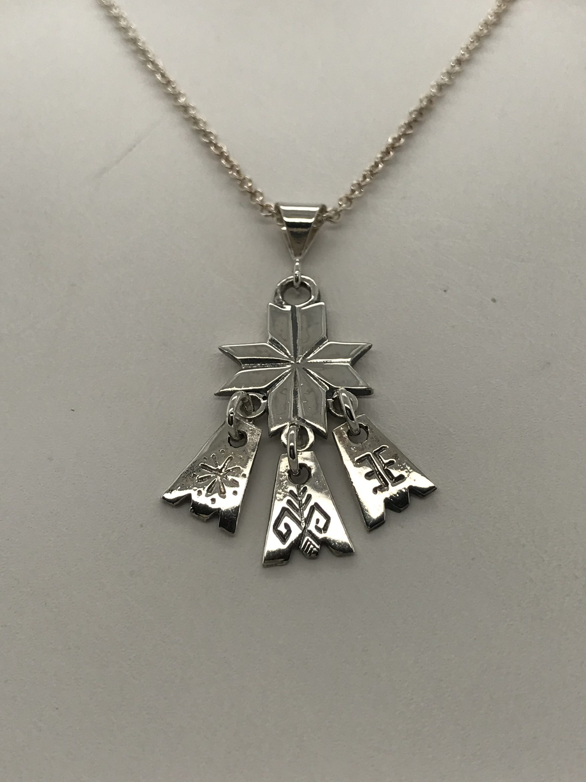 Auseklis Pendant with Three Charms - Krikis Jewelers